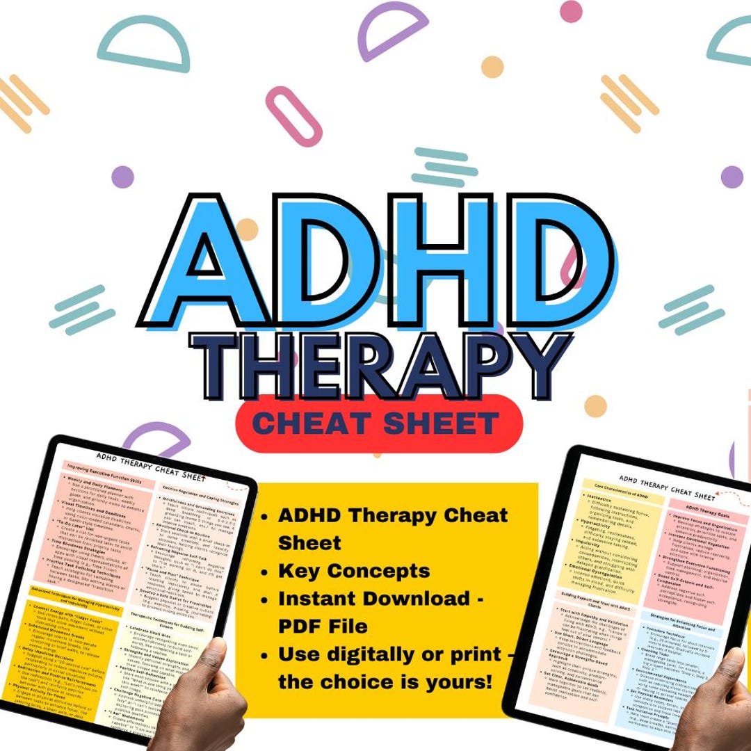 ADHD Therapy Cheat Sheet, ADHD Templates, Neurodivergent Therapy ...