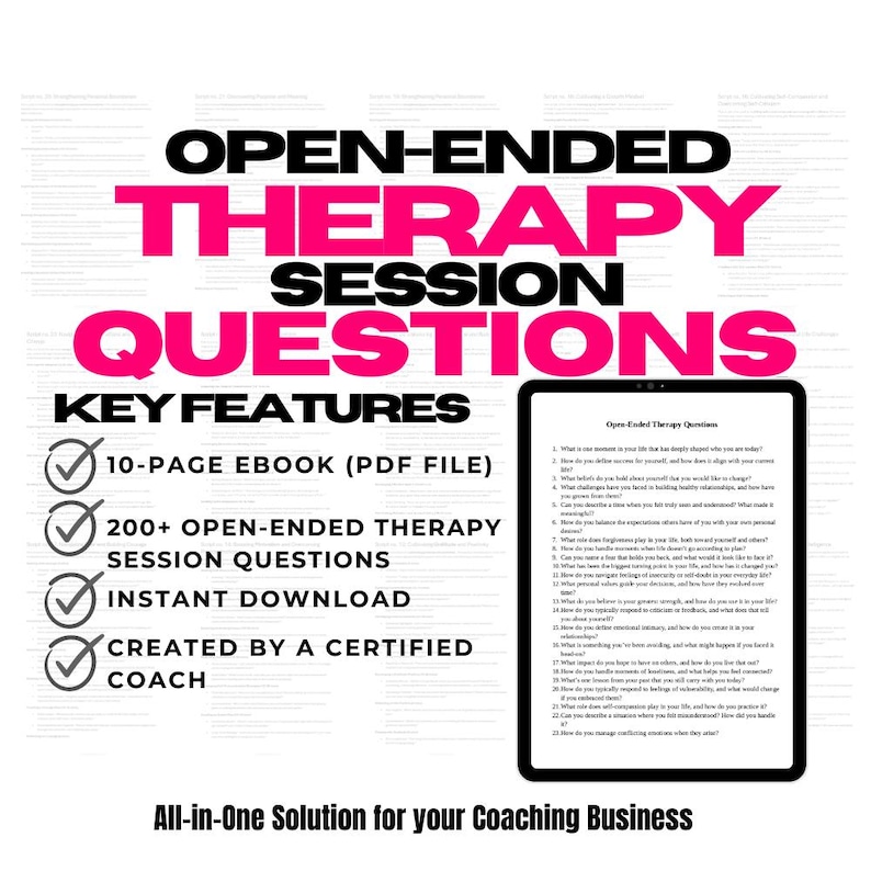Open Ended Therapy Questions, Counseling Questions, Therapy Resources ...