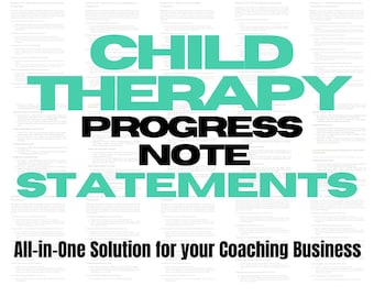 Child Therapy Progress Note Statements, Kids Therapy, Therapy Progress ...