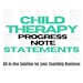 Child Therapy Progress Note Statements, Therapy Progress Notes ...