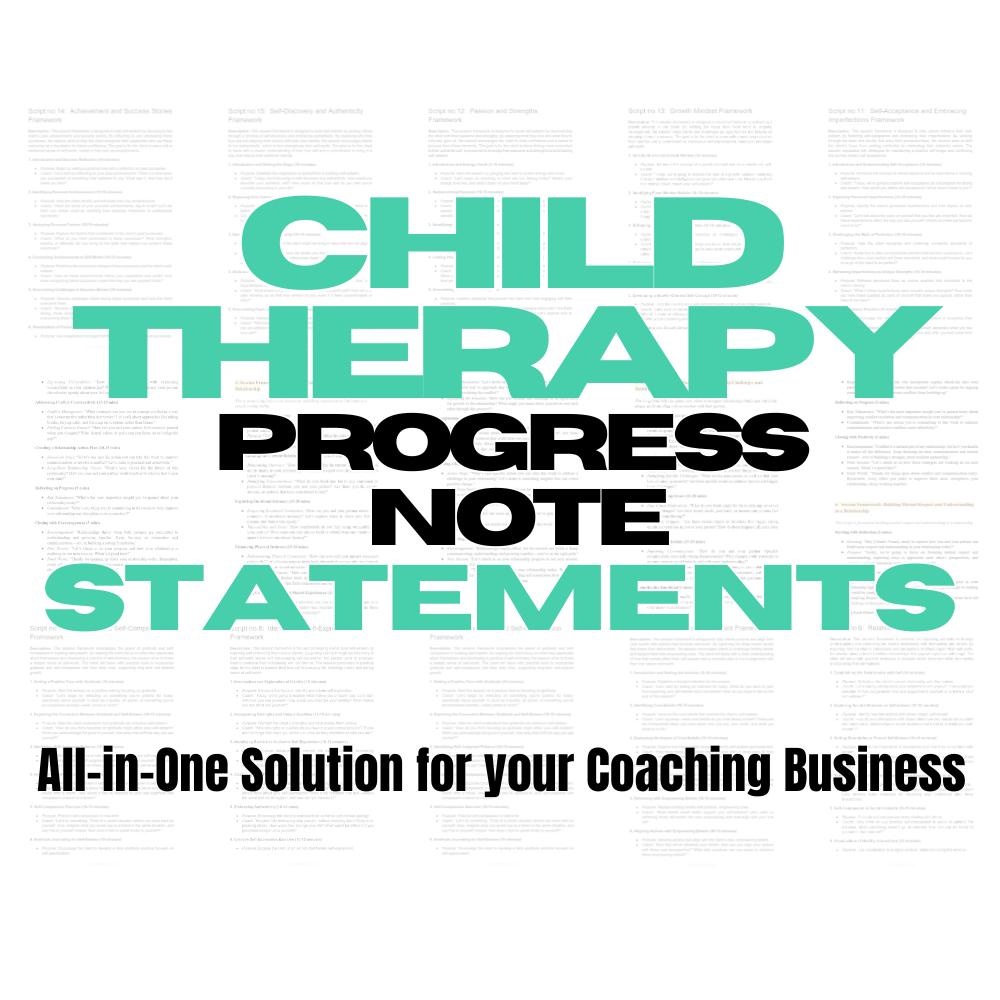 Child Therapy Progress Note Statements, Therapy Progress Notes ...