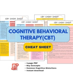 CBT Cheat Sheet, Cognitive Behavioral Therapy Resources, Therapy Tools ...