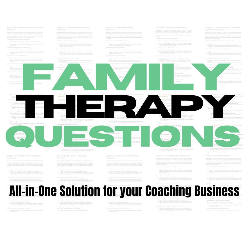 Family Therapy Session Questions, Counseling Resource (printable PDF ...