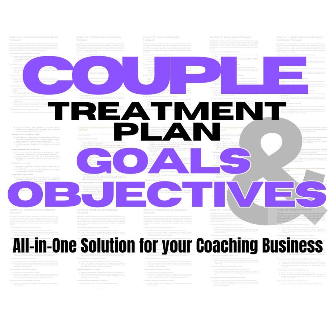 Couple Therapy Goals and Objectives, Progress Notes, Relationship ...