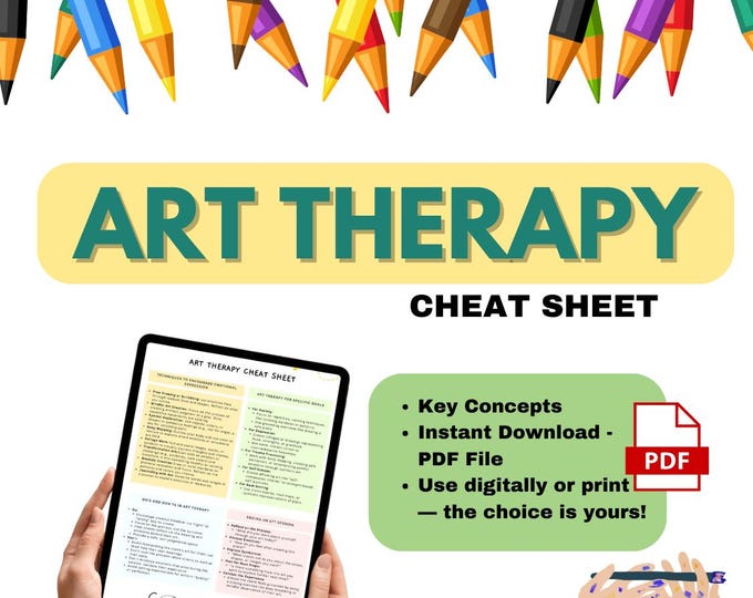 Art Therapy Cheat Sheet Printable Counseling Guide for Therapists ...