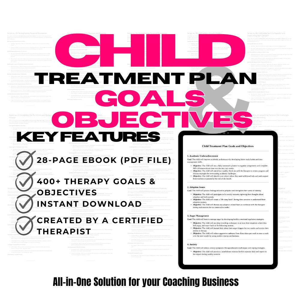 Child Treatment Plan Goals and Objectives, Child Counseling, Children ...