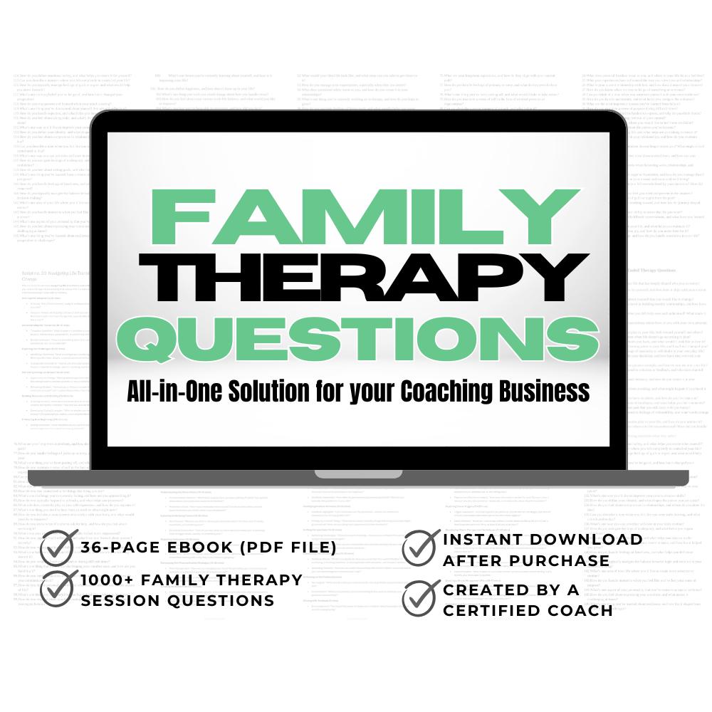 Family Therapy Session Questions, Counseling Resource (printable PDF ...