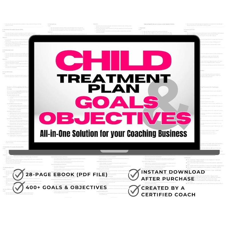 Child Treatment Plan Goals and Objectives, Child Counseling, Children ...