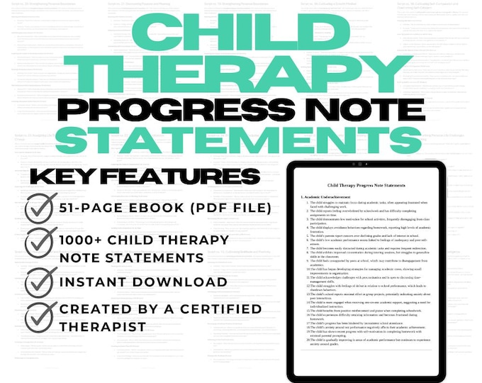 Child Therapy Progress Note Statements, Therapy Progress Notes ...