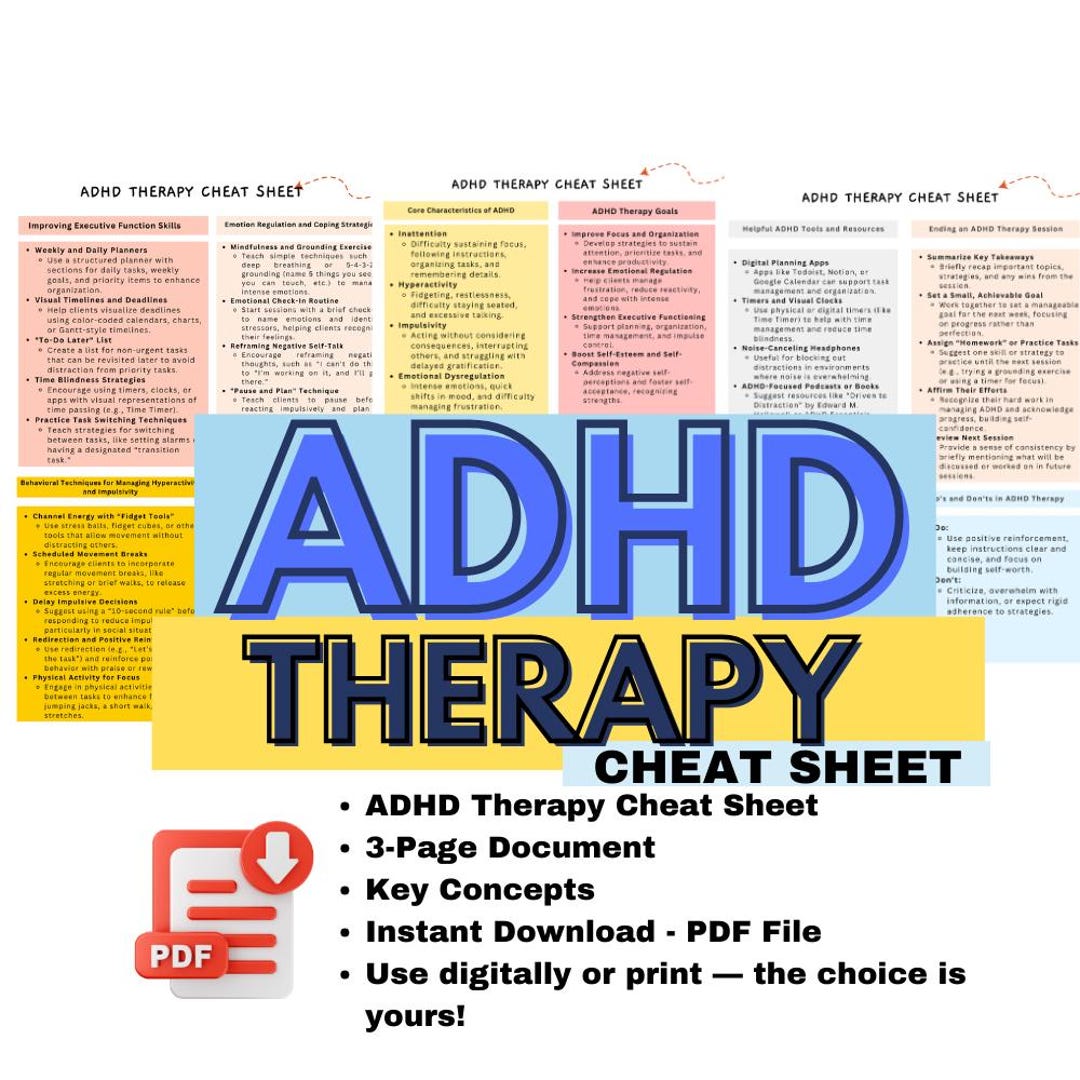 ADHD Therapy| Therapy Resources| Neurodivergent Resources| Attention ...