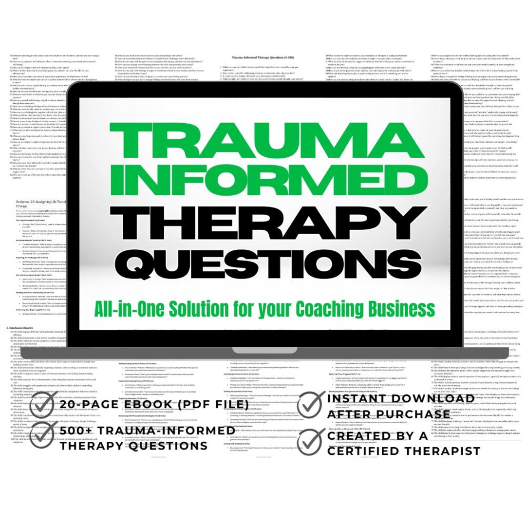 Trauma Therapy Questions, Therapy Worksheet, Trauma Healing Workbook ...