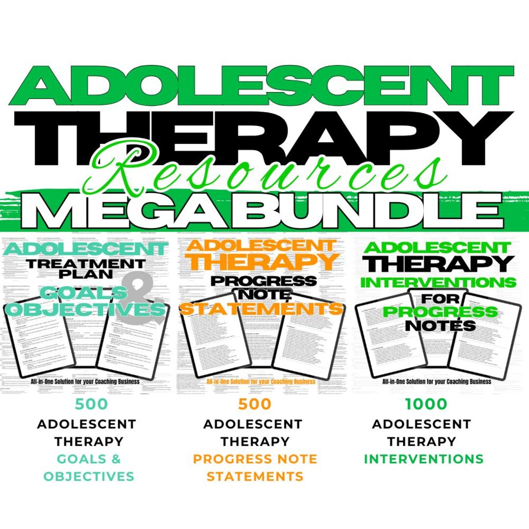 Adolescent Therapy Bundle, Therapy Questions, Therapy Goals and ...