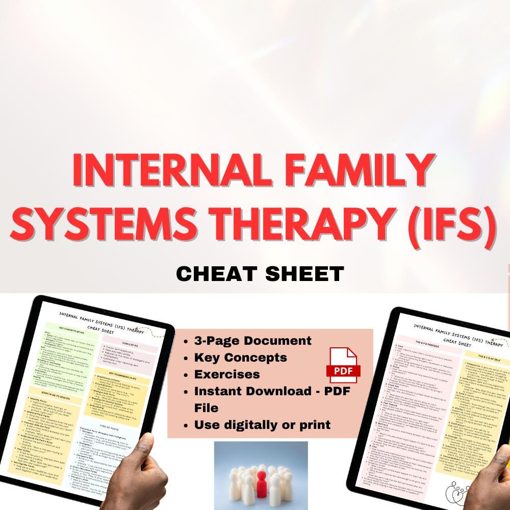 IFS Cheat Sheet, Internal Family Systems Therapy Tools, IFS Parts Work ...