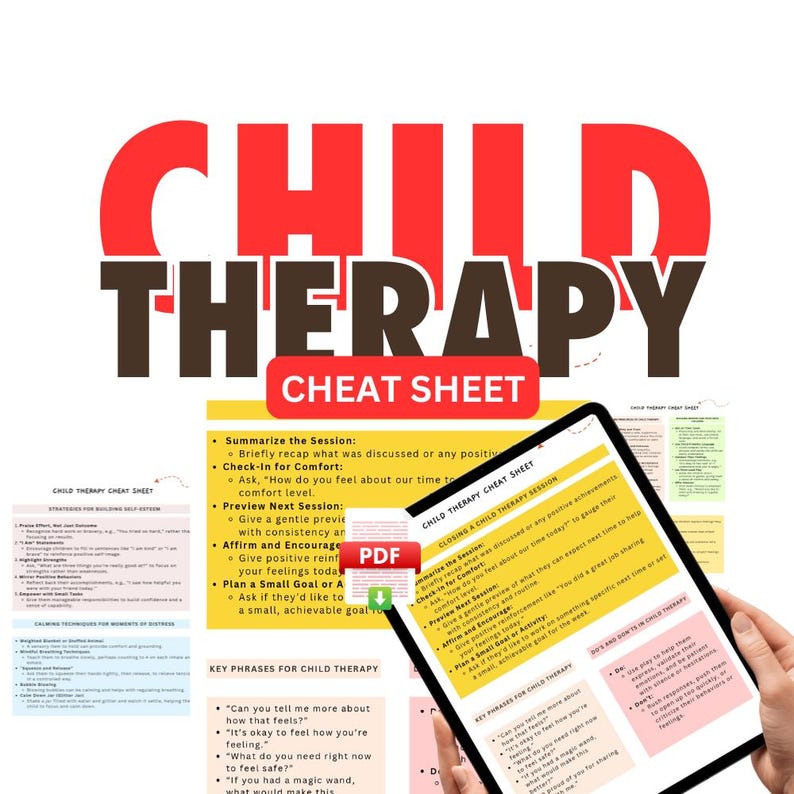 Child Therapy Cheat Sheet - Therapy Resources for Kids - Child ...