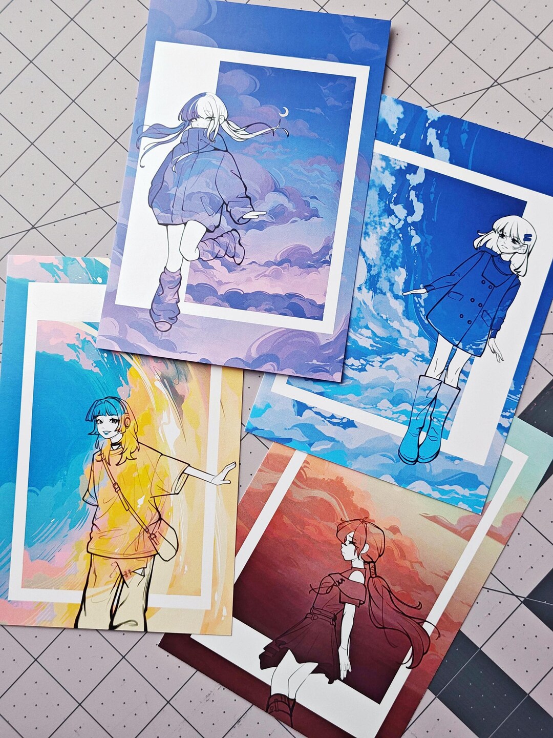 Sky Girls - Original Art Print Set - Etsy