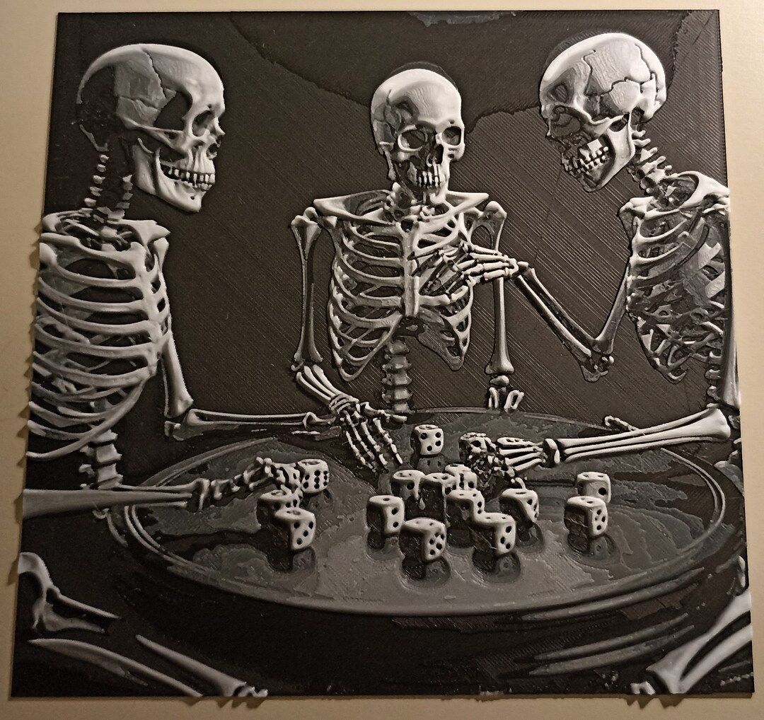 Printed 3D Image: skeletons Playing Bone Unique Home Decor, Luxury ...