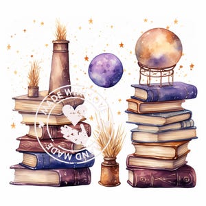 Magical Digital Wizard Books - Clipart Bundle - Etsy