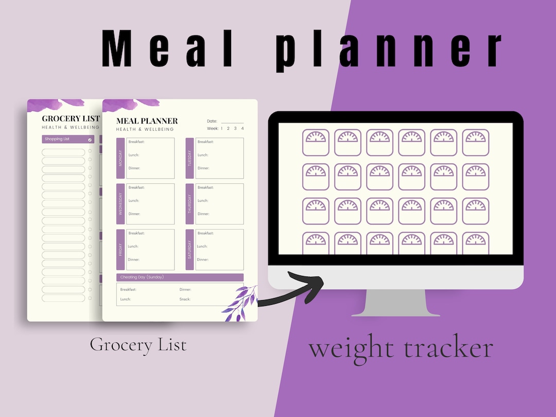 Printable Meal Planning Template | Grocery List Organizer | Digital ...