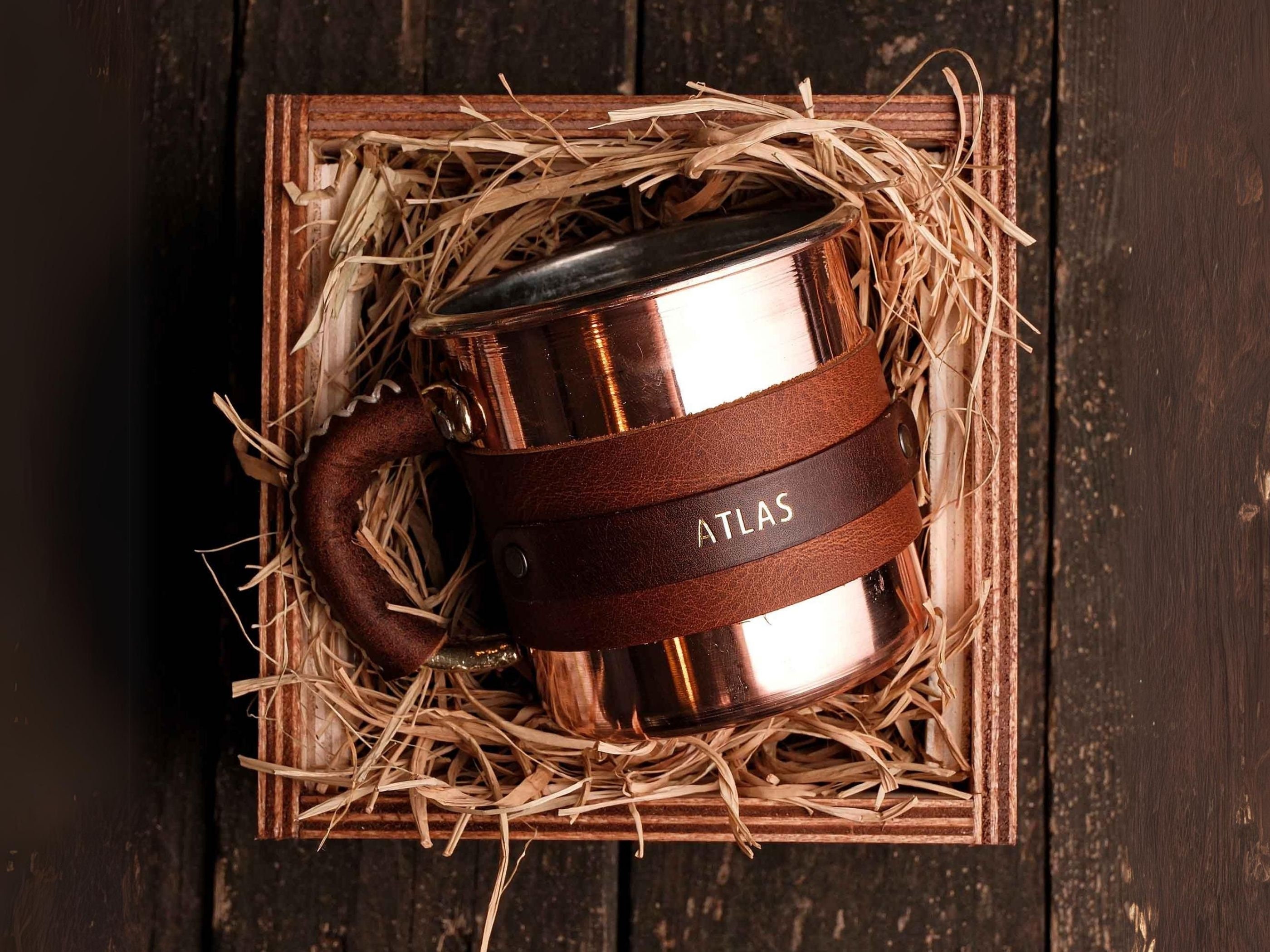 Customized Copper Mug Personalized Copper Mug With Leather Wrap ...