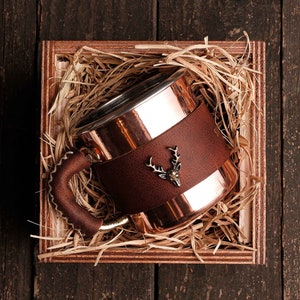 Customized Copper Mug Personalized Copper Mug With Leather Wrap ...