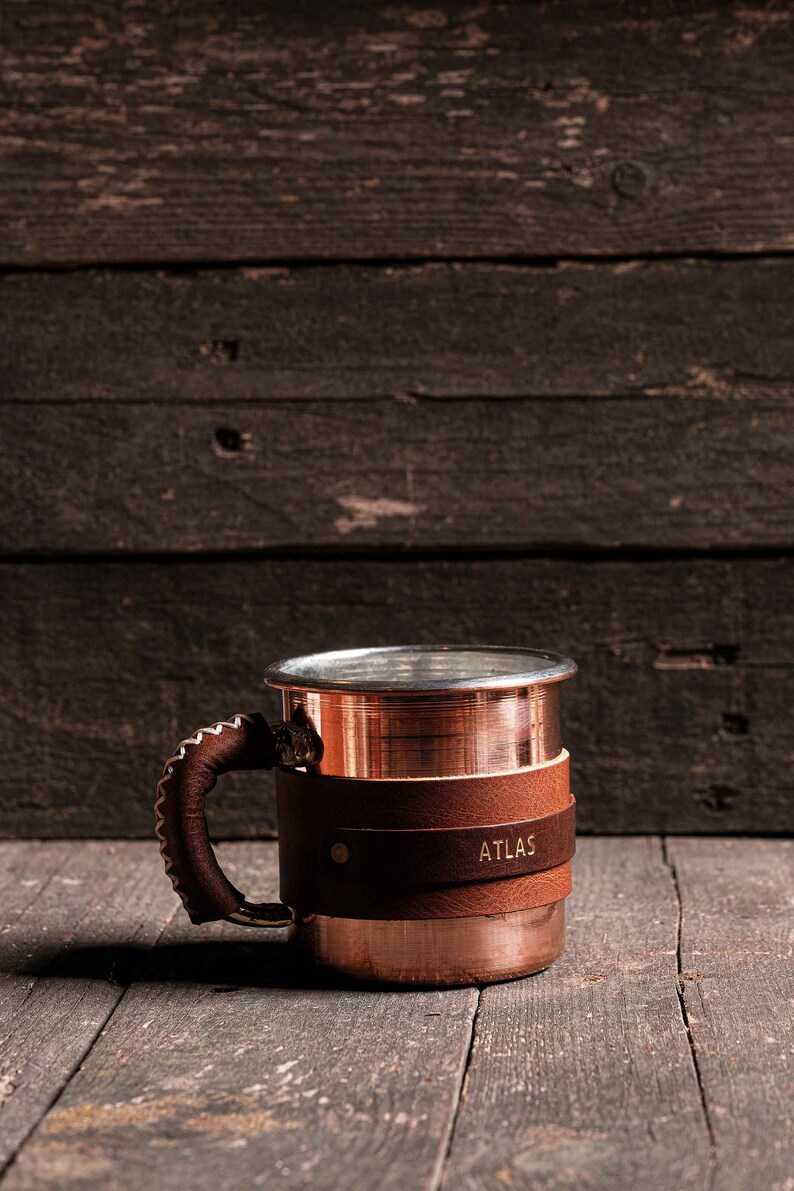 Customized Copper Mug Personalized Copper Mug With Leather Wrap ...