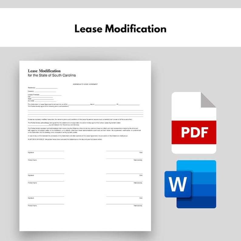 Lease Modification Agreement Template | Editable PDF | Landlord and ...