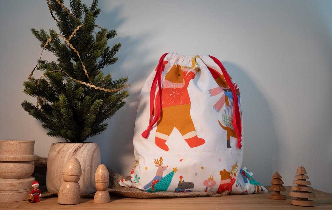 Gorgeous, Fun and Festive Animal Print, Christmas Present Sack ...
