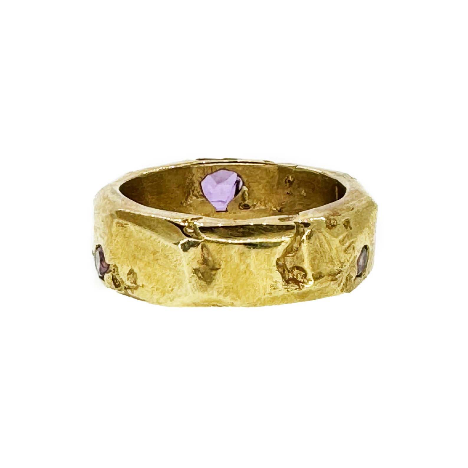 Custom Chunky Nugget Ring With Lab Grown Rhodalite Garnet Nano Gems - Etsy