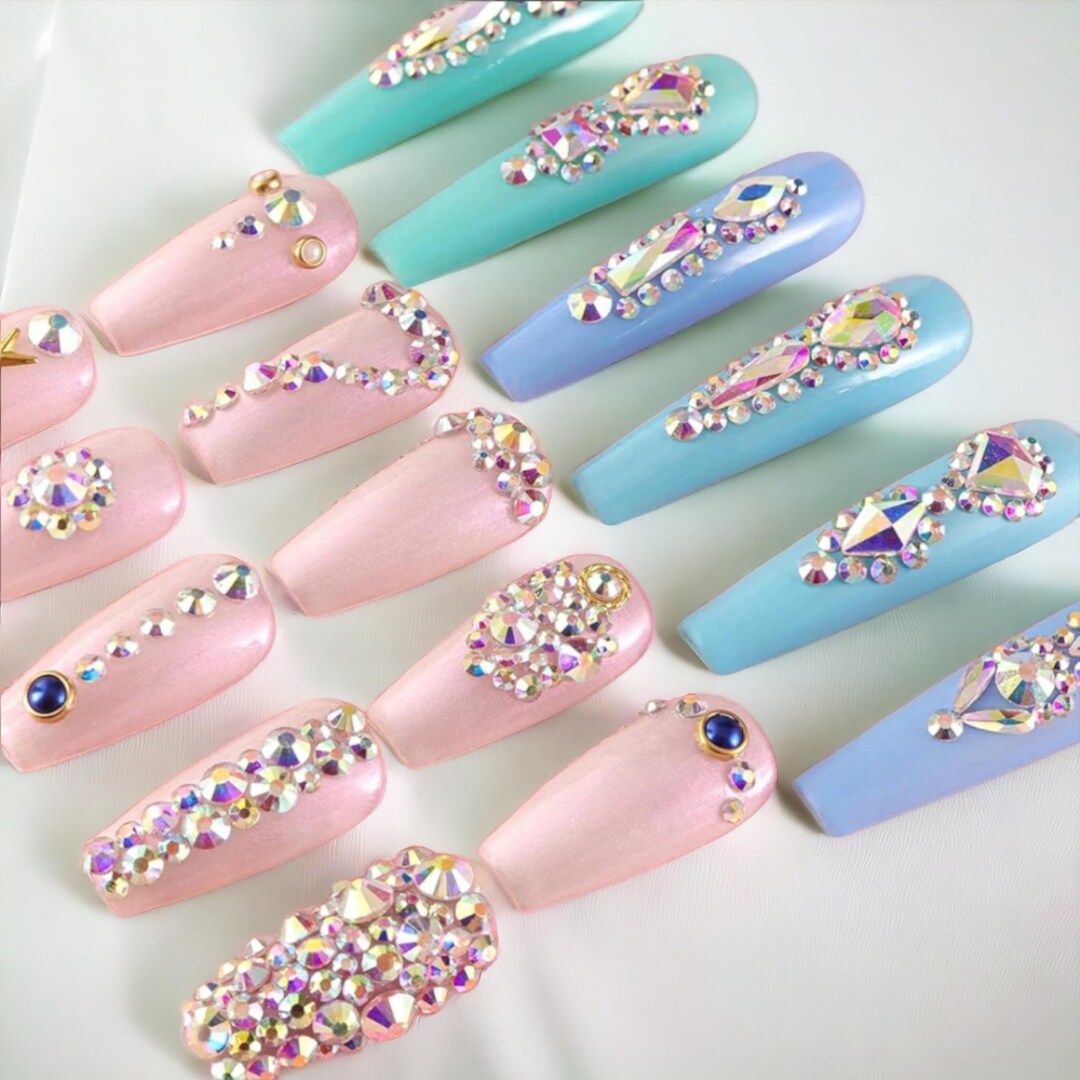 Title: 3D Glass AB Crystal Nail Rhinestones Kit – Multi-shaped ...