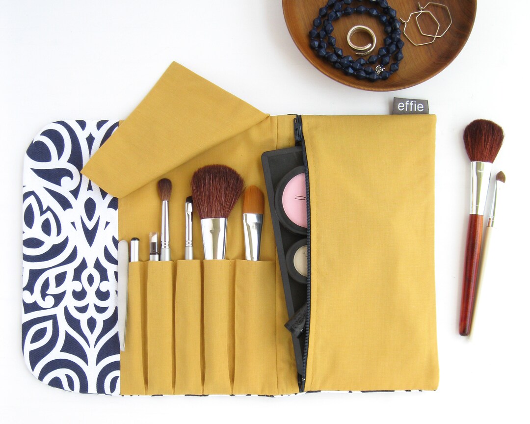 Travel Cosmetic Bag. Makeup Brush Holder. Compact Makeup Case. Brush ...