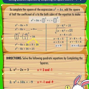 Math: Introduction to Quadratic Equations Downloadable PDF Worksheets ...