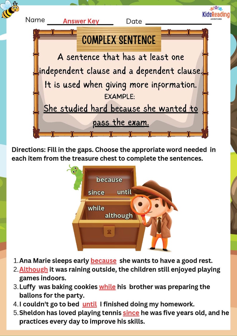 English ELA: Sentence Structures Downloadable PDF Worksheets - Etsy