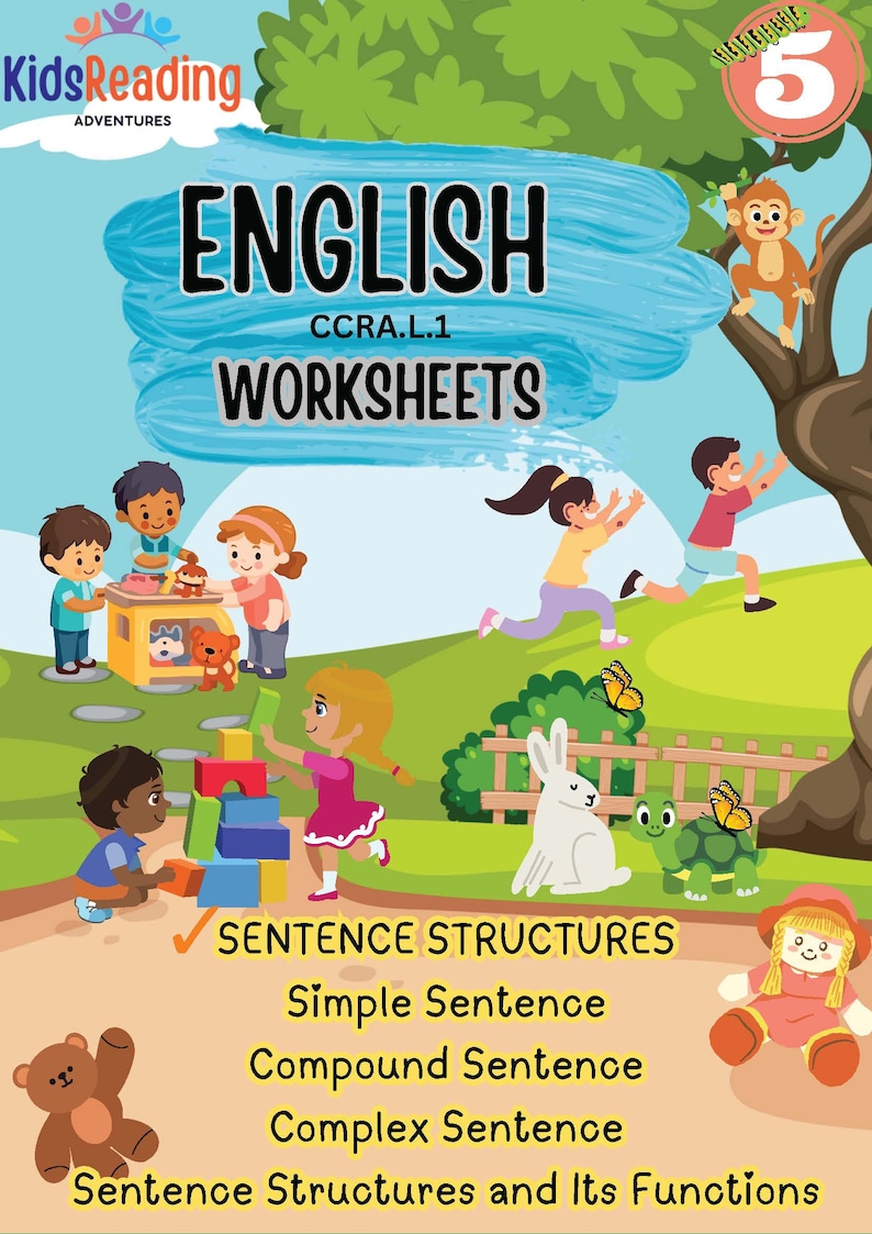 English ELA: Sentence Structures Downloadable PDF Worksheets - Etsy