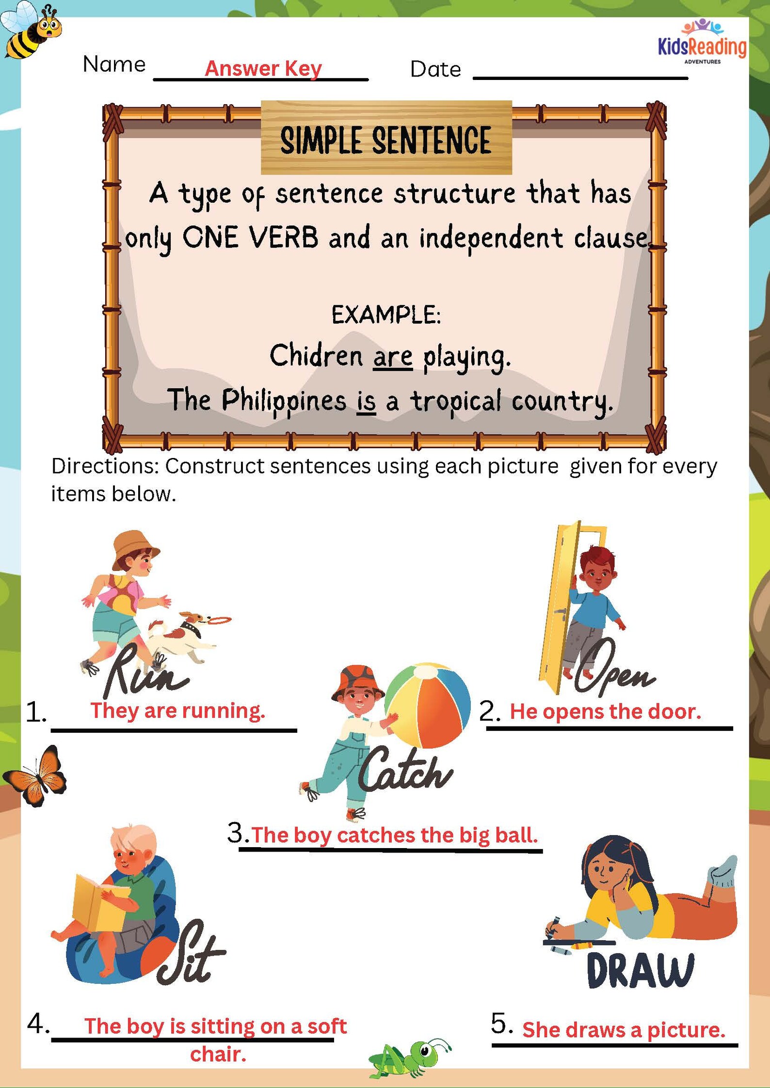 English ELA: Sentence Structures Downloadable PDF Worksheets - Etsy