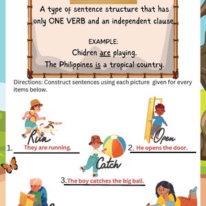 English ELA: Sentence Structures Downloadable PDF Worksheets - Etsy
