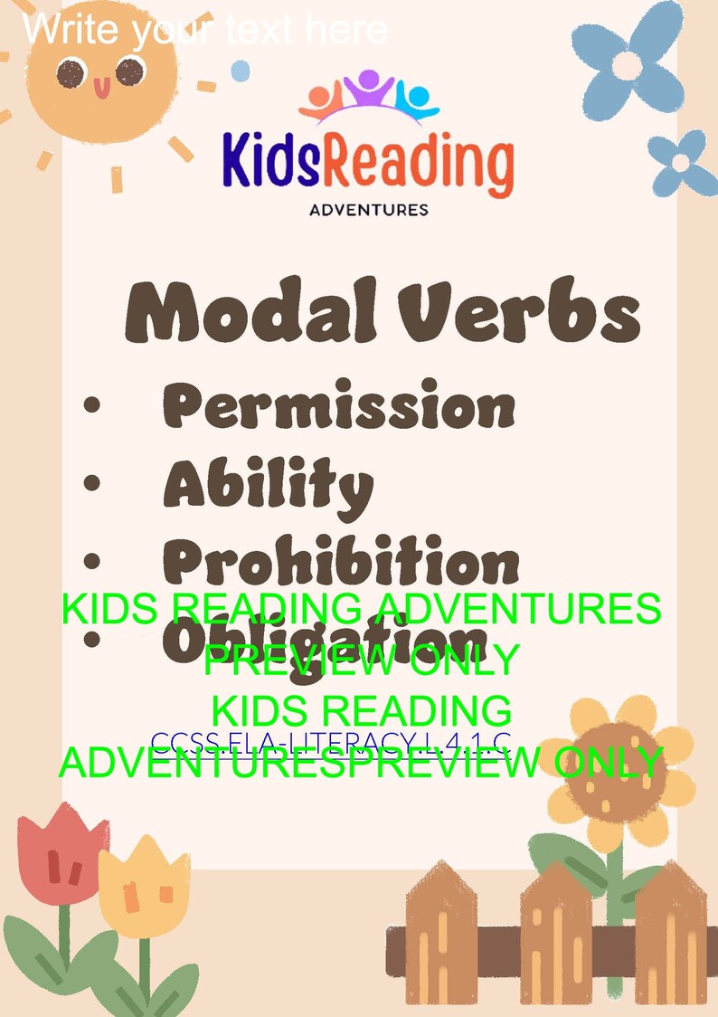 English ELA: Modal Verbs, Permission, Ability, Prohibition, and ...