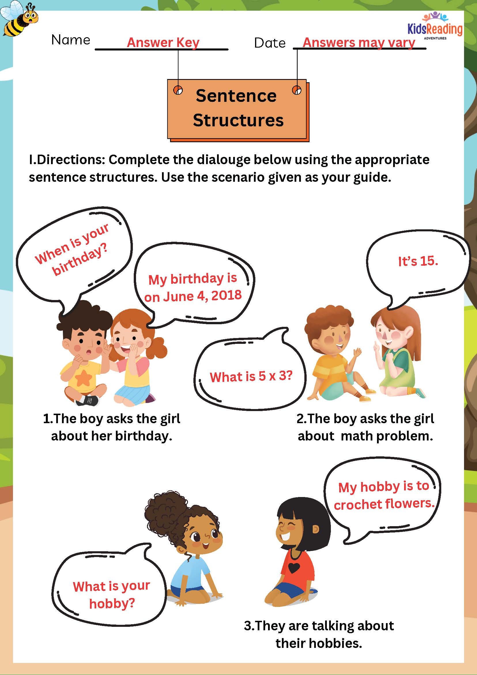 English ELA: Sentence Structures Downloadable PDF Worksheets - Etsy