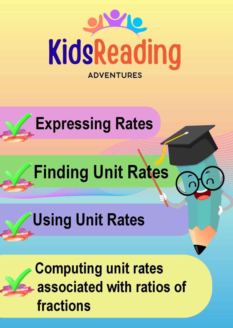 Math: Mastering Rates and Unit Rates With Ratios and Fractions. - Etsy