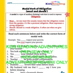 English ELA: Modal Verbs, Permission, Ability, Prohibition, and ...