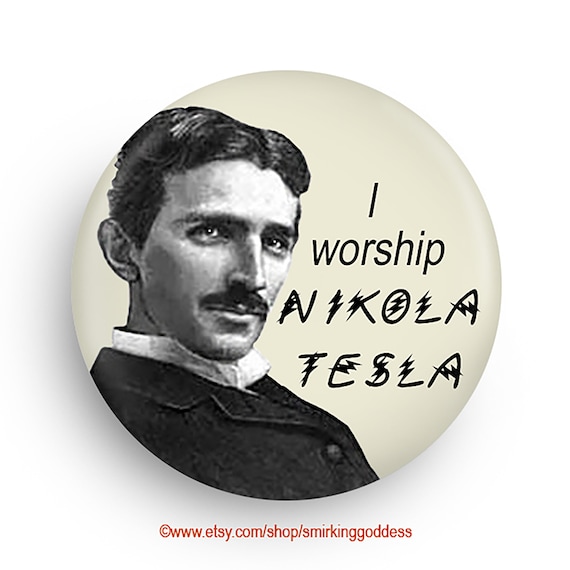 Fun Tesla Fridge Magnet or Tesla Pinback Gift for Him | Etsy