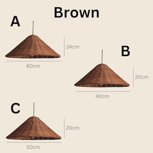 Rattan Lampshade, Rattan Pendant Light, Cone Lampshade, Rattan Light ...