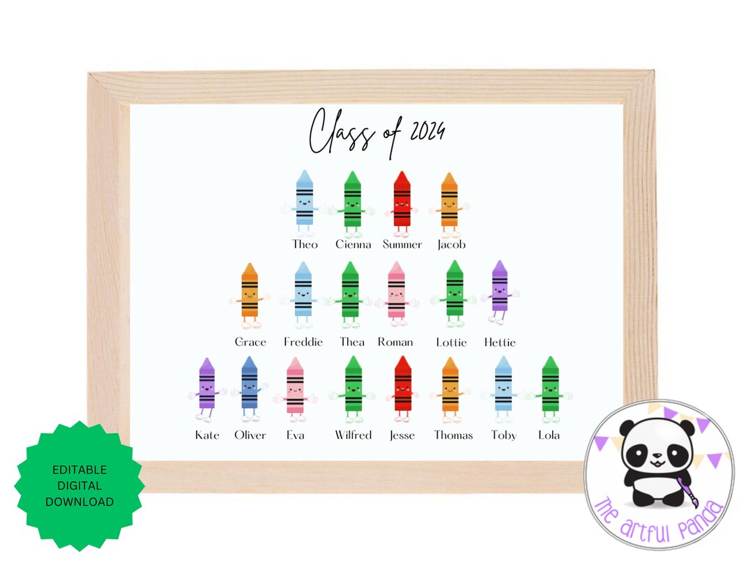 Personalised End of Year Class Print, Thank You Teacher Gift, Class ...