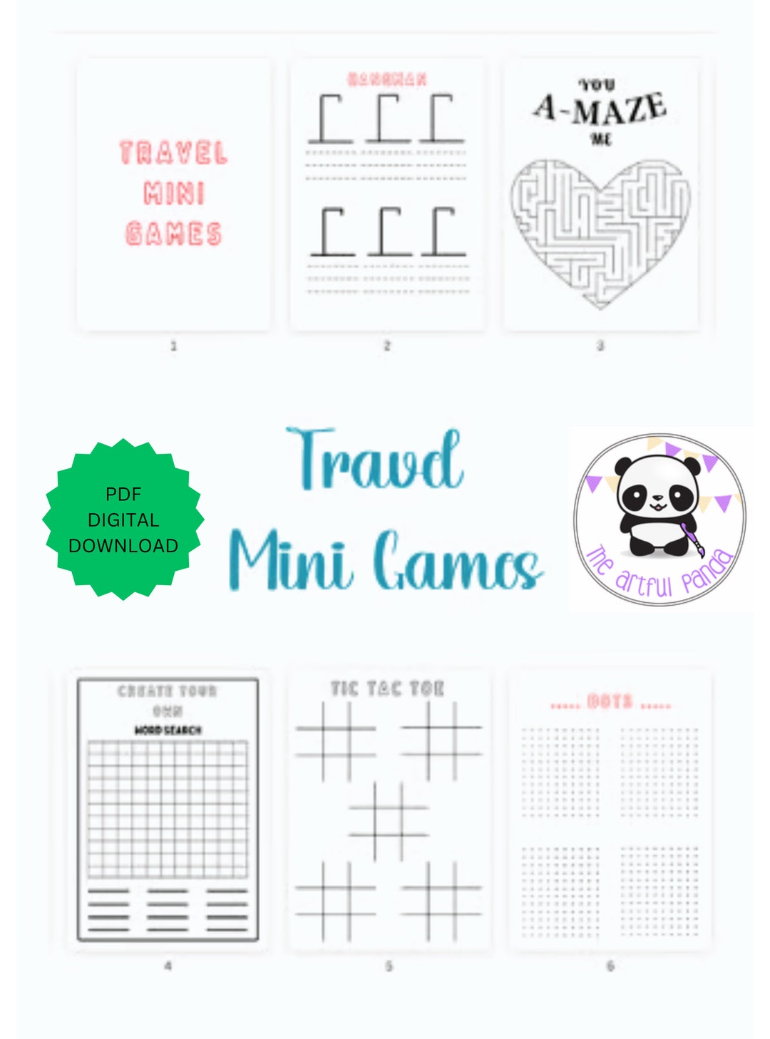 Mini Board Games Printables, Maze, Tic Tac Toe, Wordsearch, Dots, Make ...