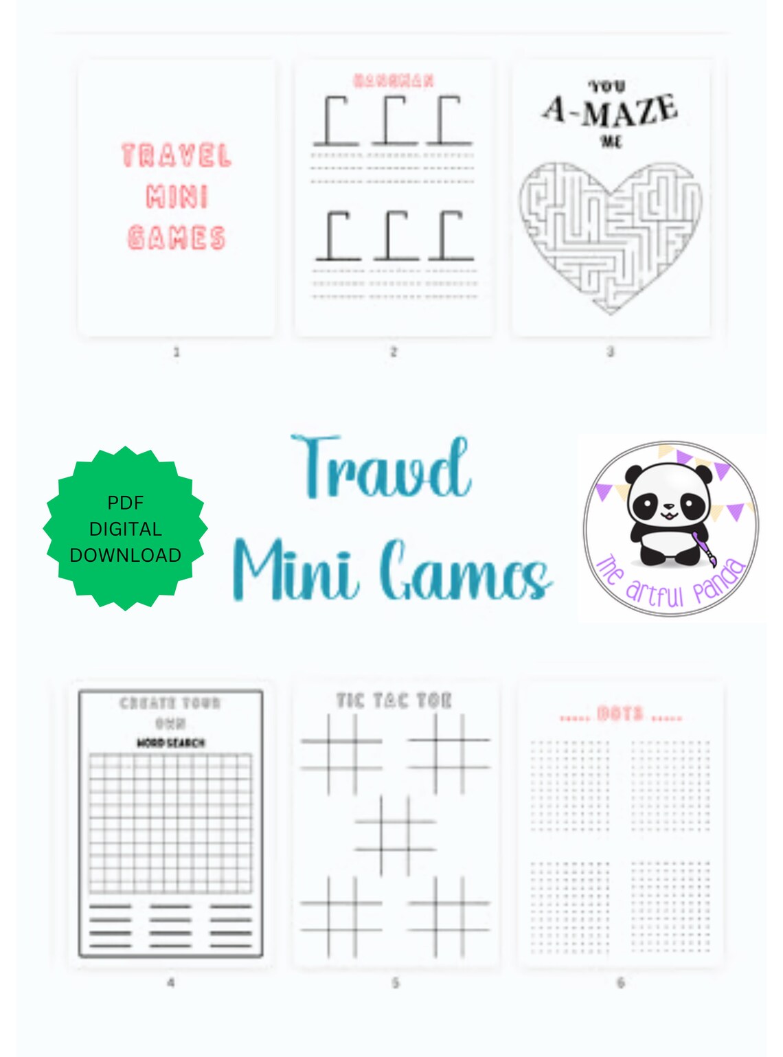 Mini Board Games Printables, Maze, Tic Tac Toe, Wordsearch, Dots, Make ...