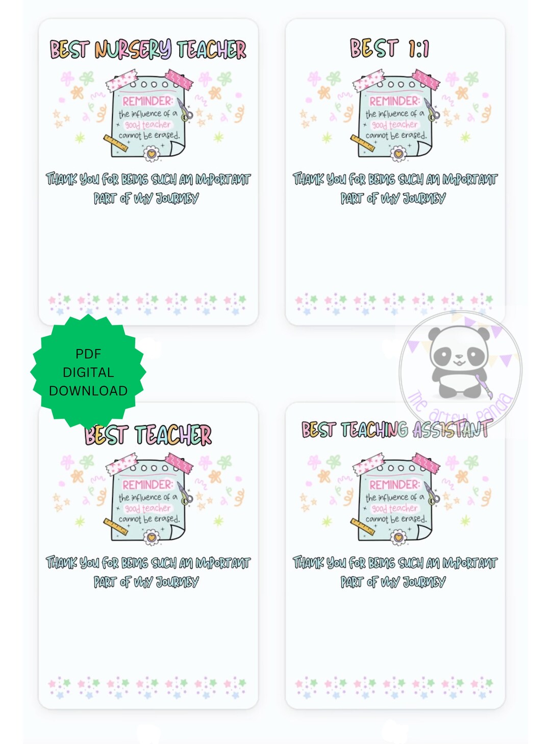 Eraser Backing Card, Thank You Teacher Gift, Class Gift, School Leaver ...