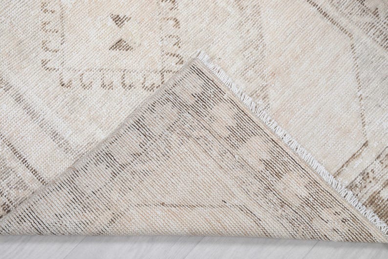 3x4 Faded Beige Vintage Rug, 3x4 Natural Oushak Rug, Turkish Living ...