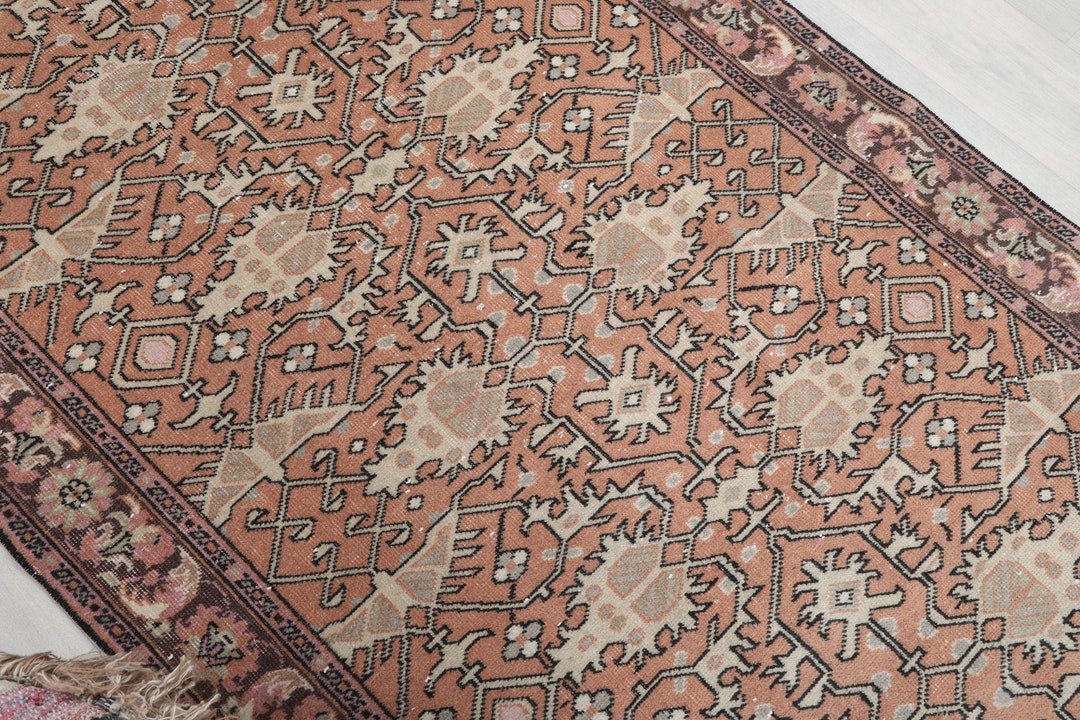 4x7 Red Floral Anatolian Area Rug, 4x7 Oushak Rug, Living Room Rug, 4x7 ...