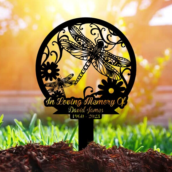 Dragonfly Memorial Stone - Etsy