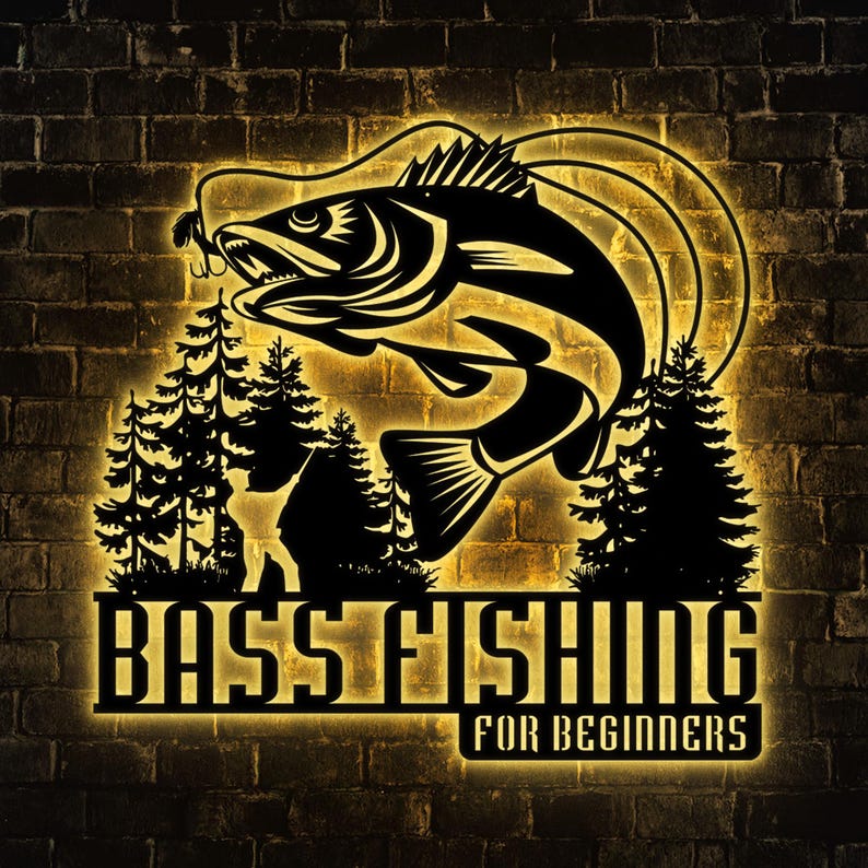 Personalized Trout Fishing Metal Sign With LED Light, Char Fisherman ...