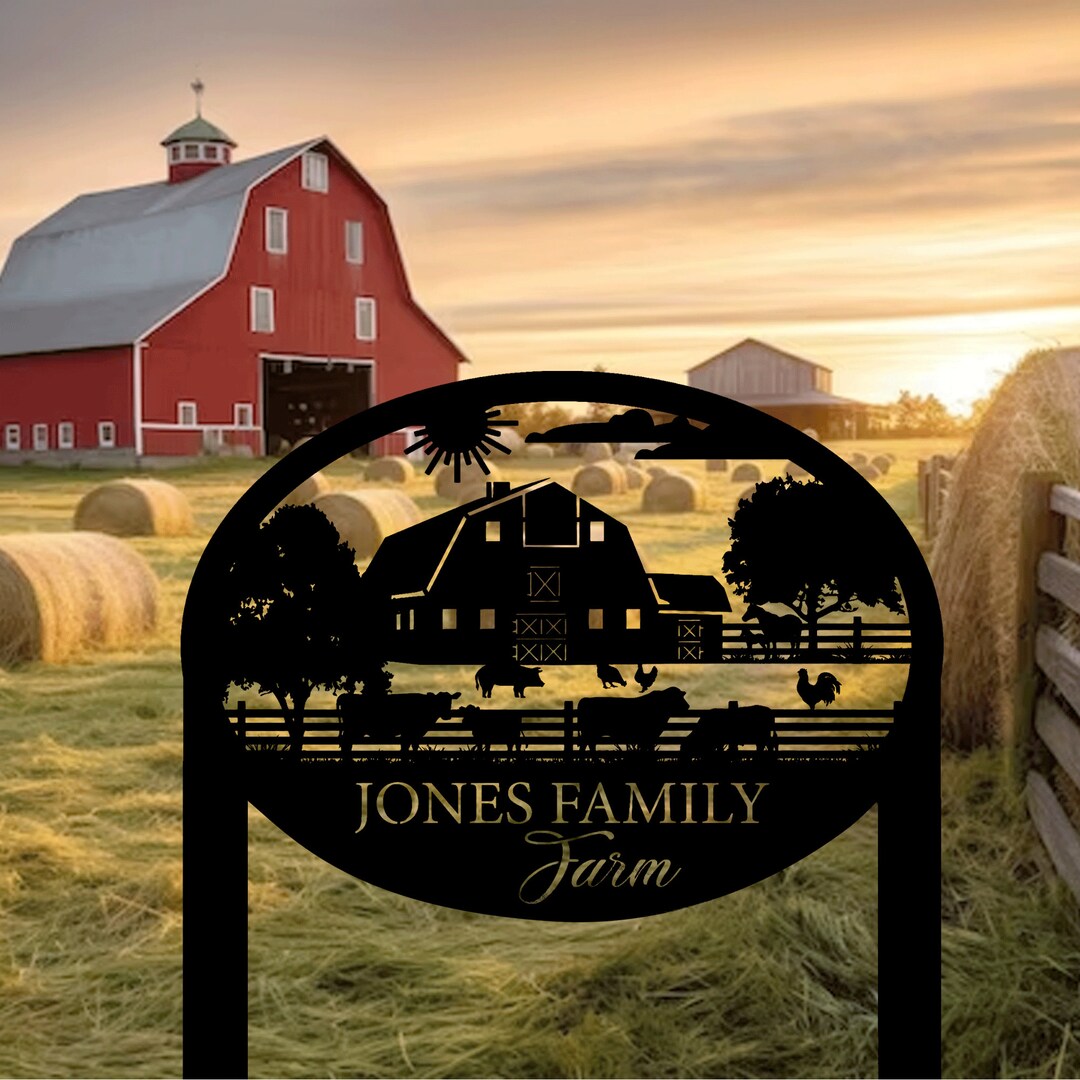 Custom Your Own Metal Farm Sign, Personalize Metal Farm Sign, Farmhouse ...